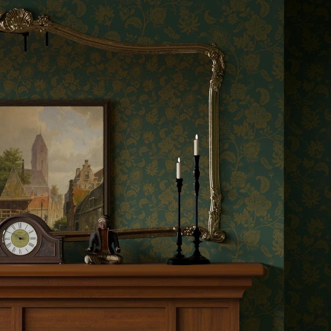 Balmoral Baroque Wallpaper in Gentleman Green and Pine Green – Lucie ...