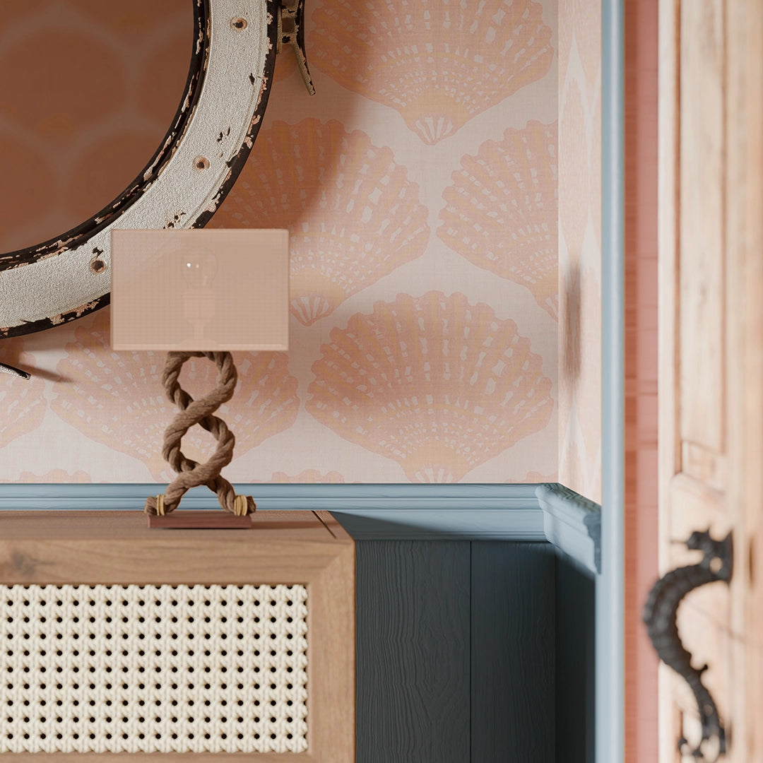 Beachcomber Wallpaper in Lady Coral – Lucie Annabel