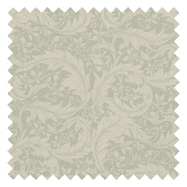 Enchanted Leaf Fabric in Rich Cream on Sage – Lucie Annabel