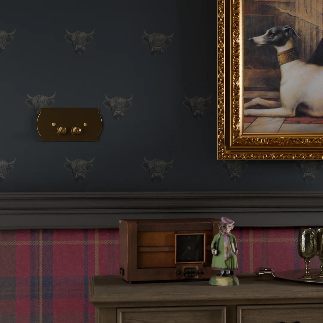 Heilan Coo Wallpaper in Oxford Blue – Lucie Annabel
