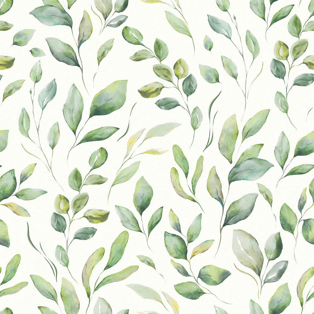 Sample of Fallen Foliage Wallpaper in Spring Greens – Lucie Annabel