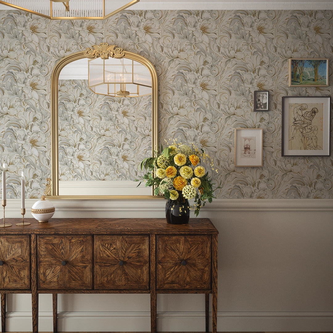 Lily of the Manor Wallpaper in Vintage Cream – Lucie Annabel