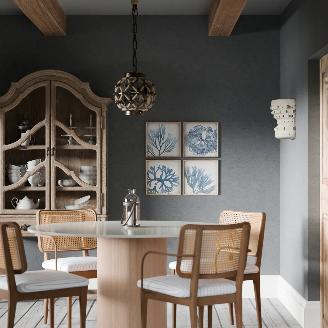 Rockpool Marble Wallpaper in Classic Navy – Lucie Annabel