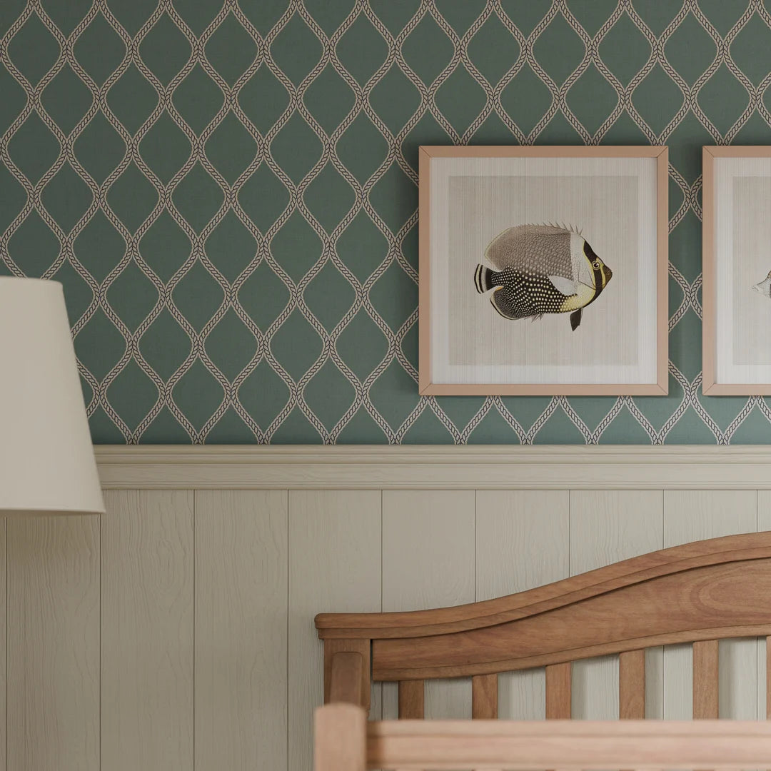 Royal Dockyard Wallpaper in Teal – Lucie Annabel