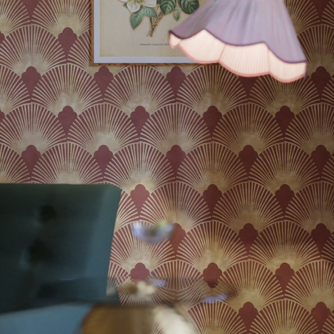 Soleil Wallpaper in Russet Red and Gold – Lucie Annabel