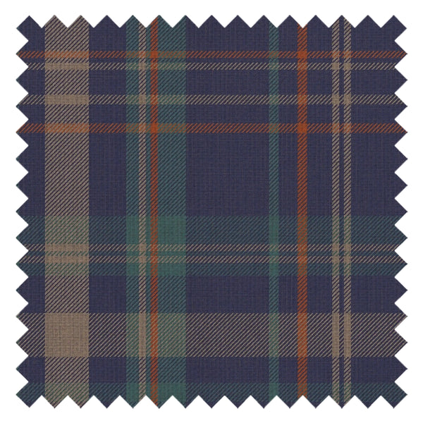 Royal Tartan Fabric in Navy, Teal and Rust – Lucie Annabel